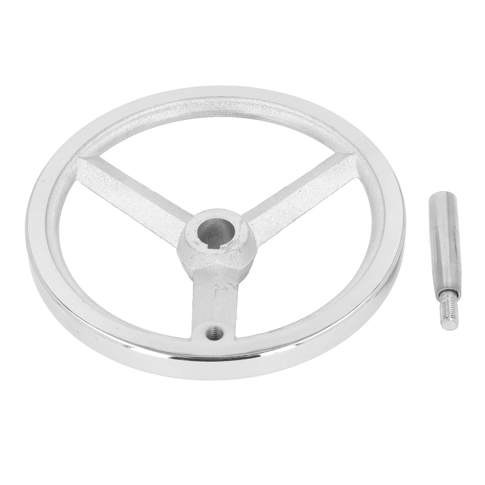 Rotary Handwheel, 250mm Dia Cast Iron Chrome Plated 3 Spoked with ...