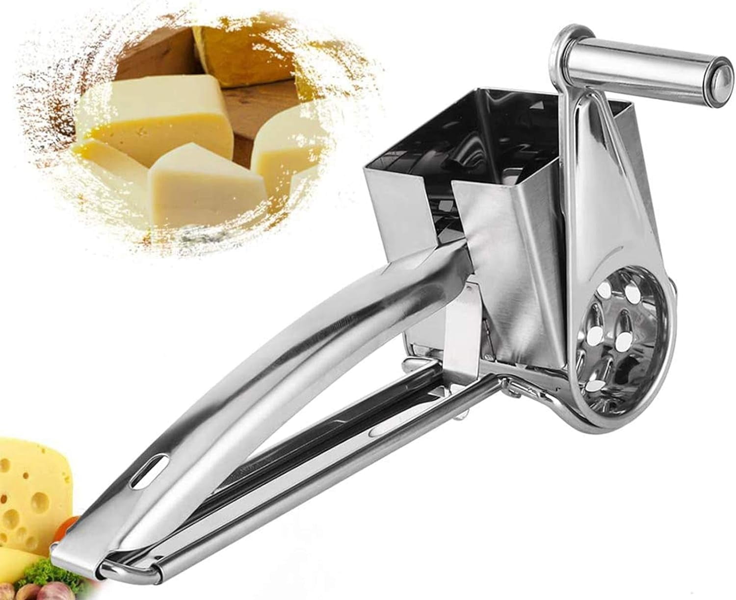 Rotary Kitchen Slice Shredder Stainless Steel Drums and Slicer Handheld ...