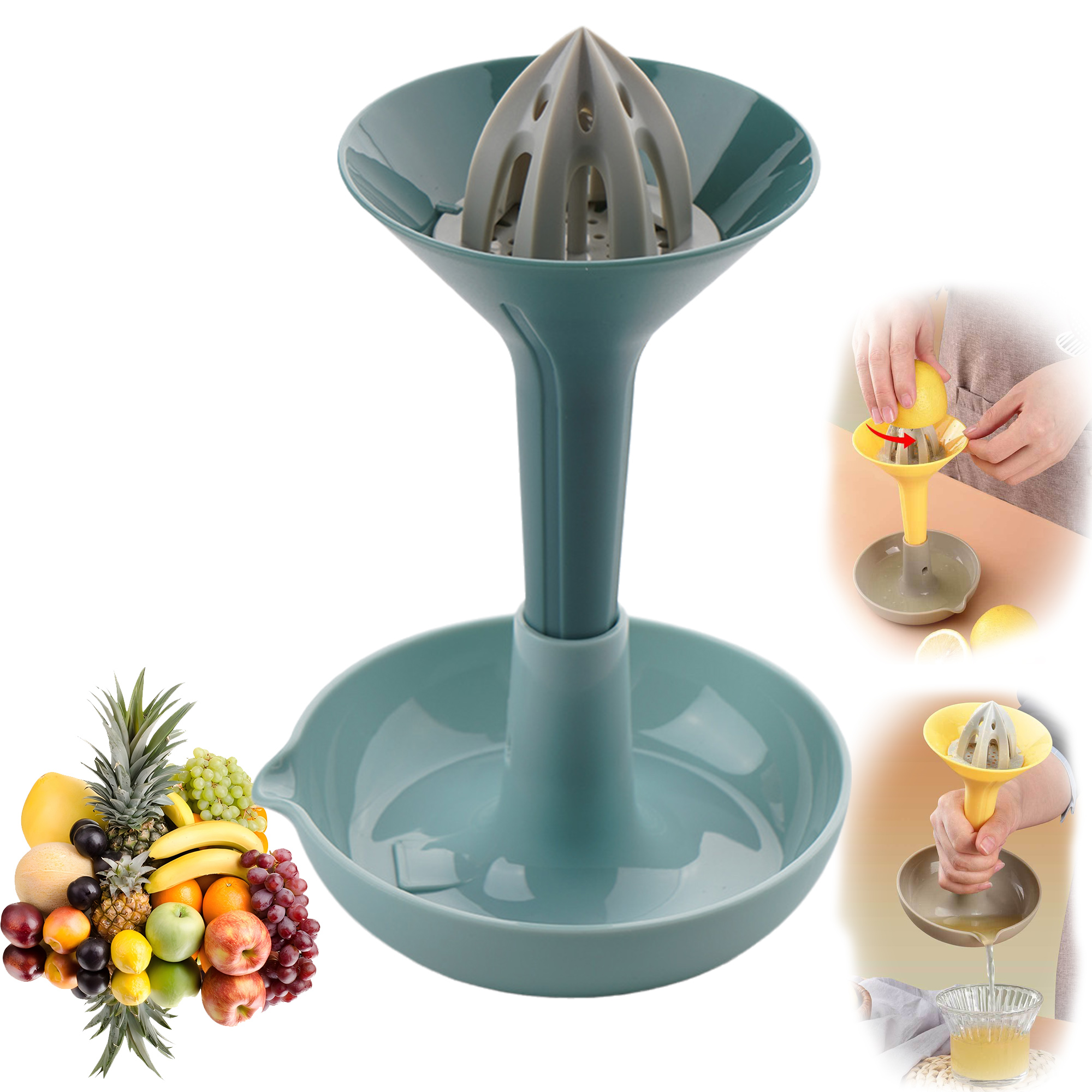 Rotary Manual Juicer, Citrus Lemon Orange Juicer, Mini Manual Lemon Squeezers, Funnel shaped ...