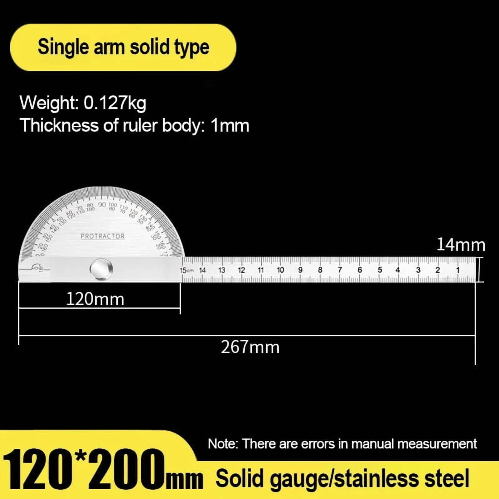Rotary Measuring Ruler Stainless Steel Woodworking Tools 180 Degree ...
