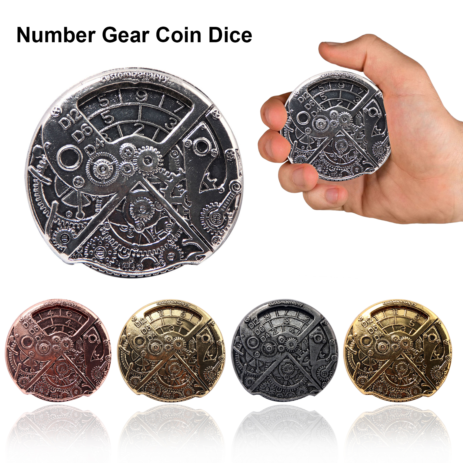 Rotary Number Gear Coin Dice Educational Dice Fidget Toy Portable ...