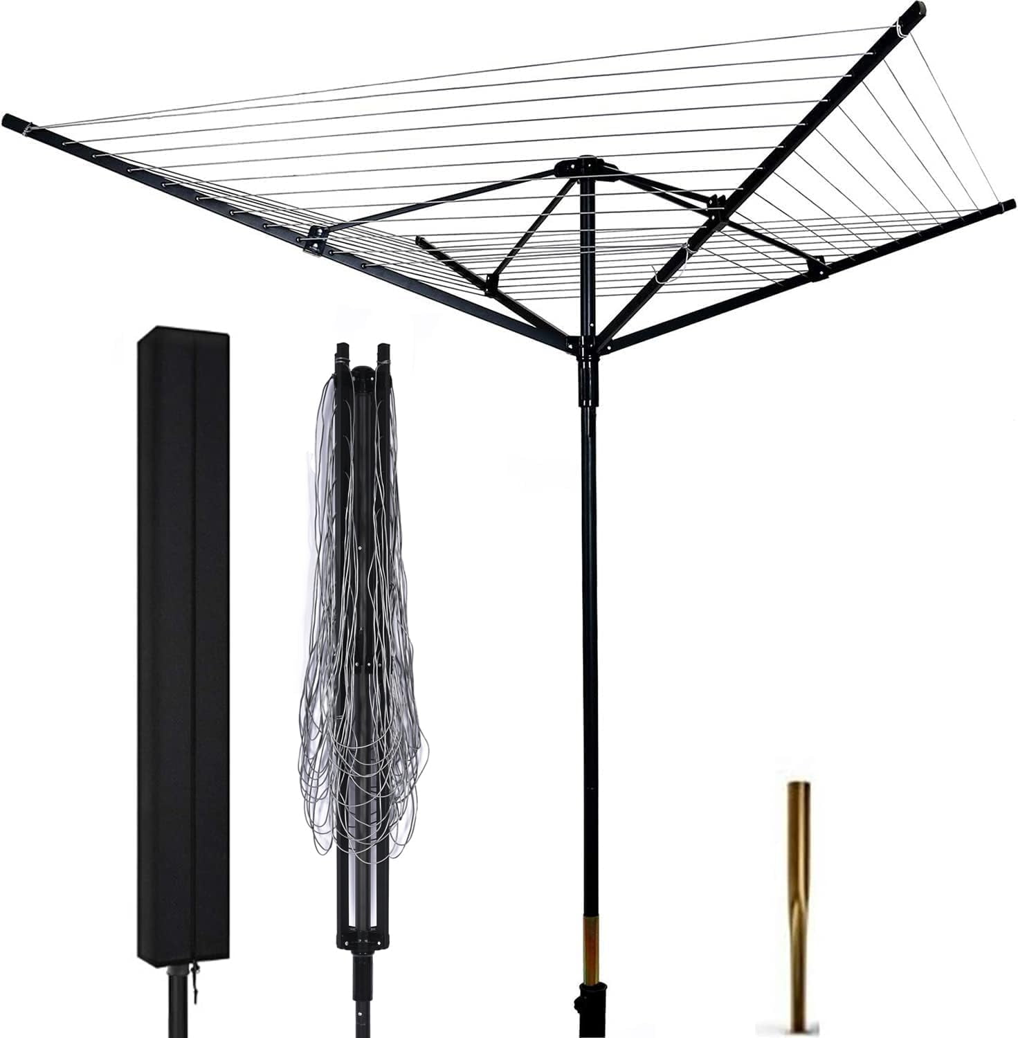 Rotary Outdoor Umbrella Drying Rack Umbrella Rotary Dryer Clothes Line ...