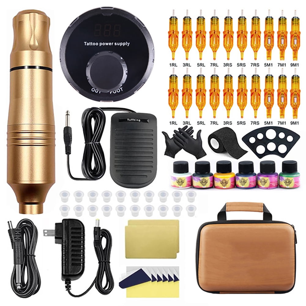 Rotary Tättoo Pen Kit – Bigtrek Mini Rotary Tättoo Machine with 20 ...