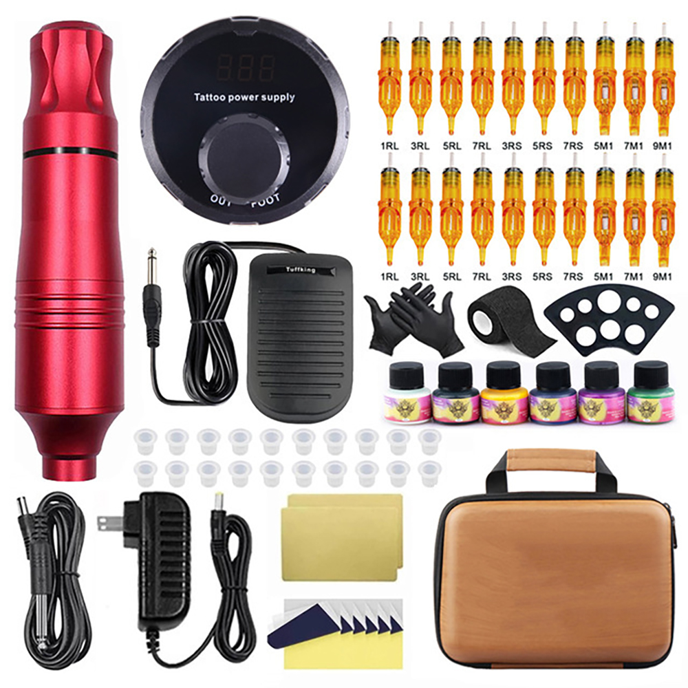Rotary Tättoo Pen Kit – Bigtrek Mini Rotary Tättoo Machine with 20 ...