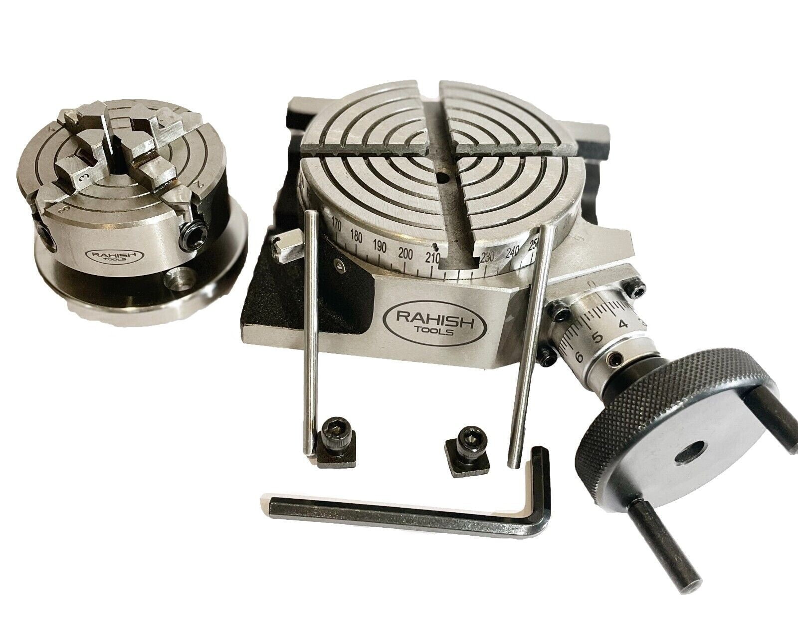 Rotary Table HV 4" With 4 Jaw 70 mm Independ Chuck Lathe + Back plate ...