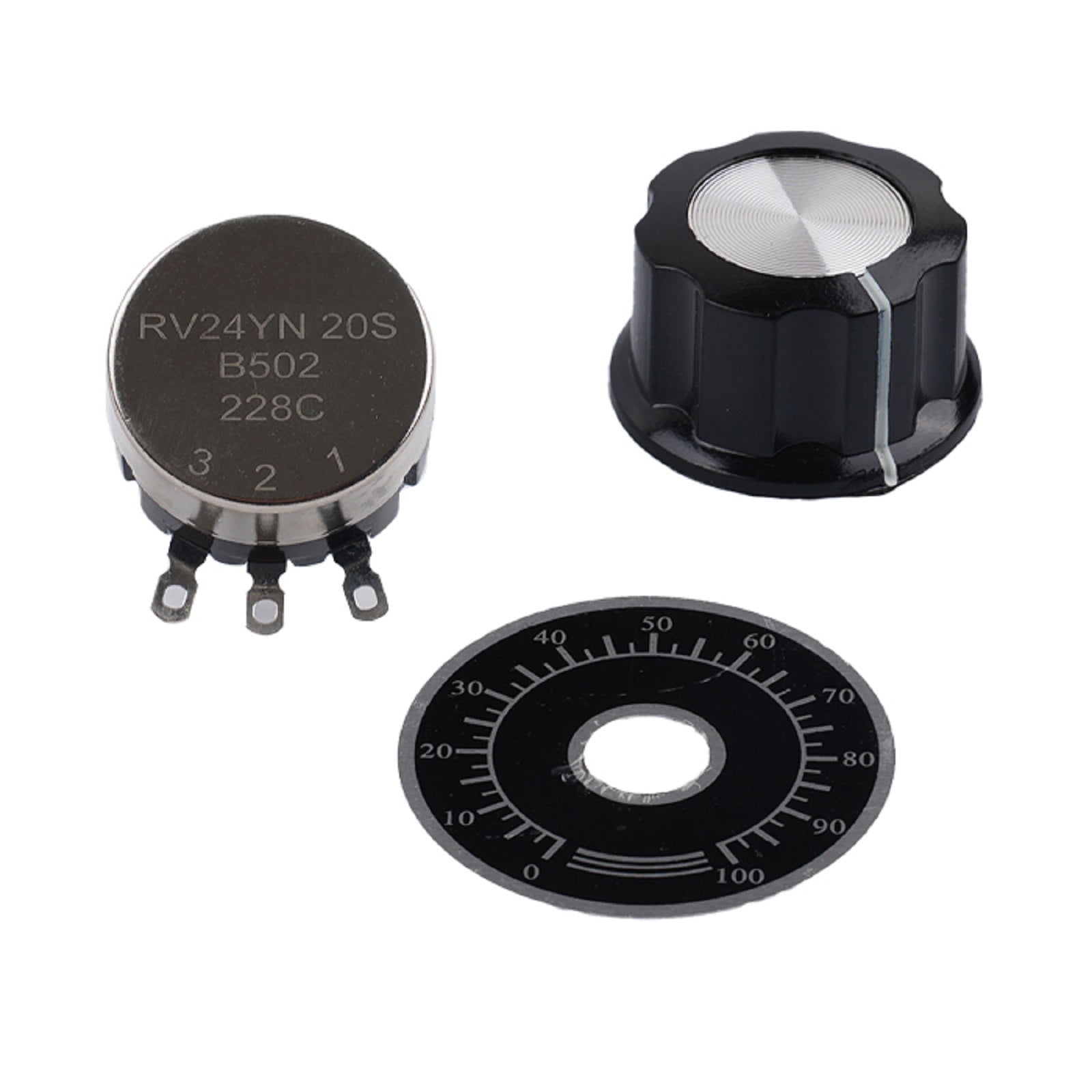 Rotary Taper Carbon Potentiometer with Diameter with Knob RV24YN 20S ...