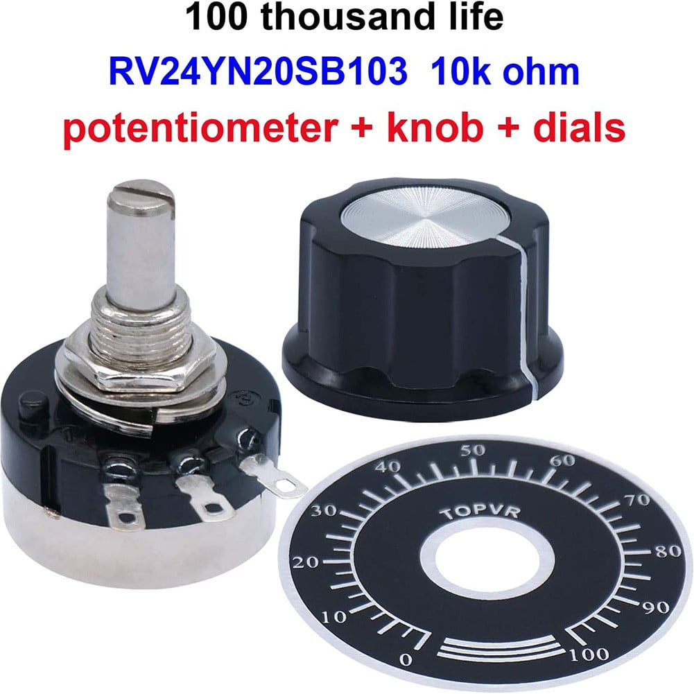 Rotary Taper Carbon Potentiometer with Diameter with Knob RV24YN 20S ...