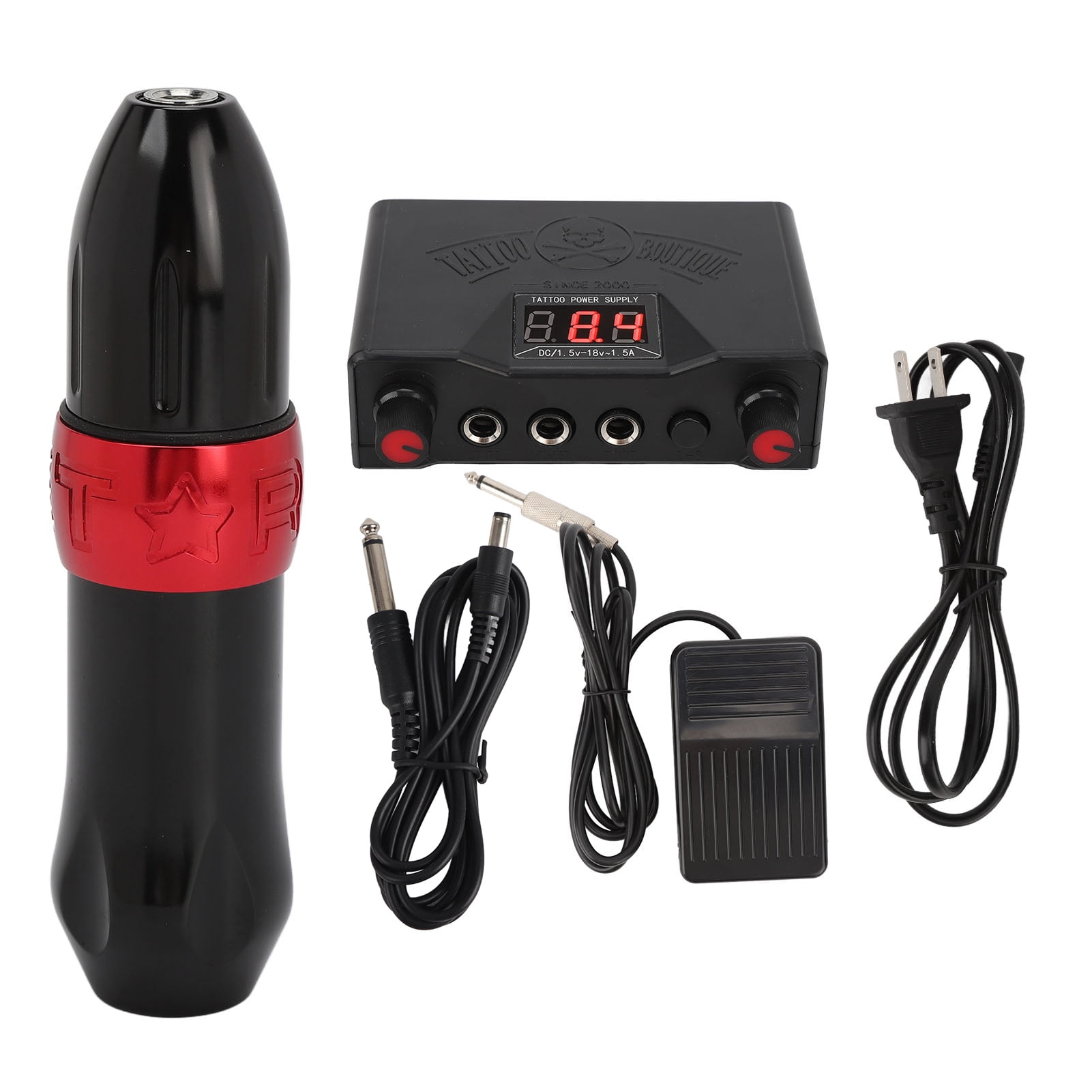 Rotary Tattoo Pen Kit Professional Power Supply Clip Cord Foot Pedal ...