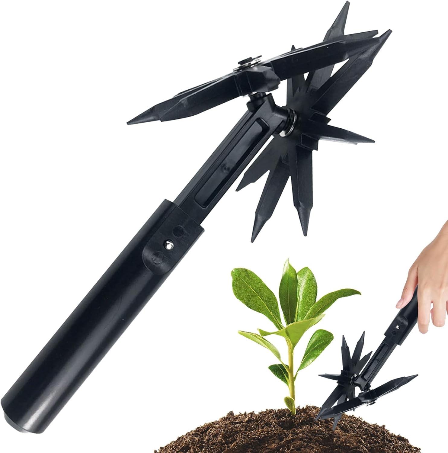 Rotary Tiller - Small Handheld Tiller - Soil Cultivator Tool for ...