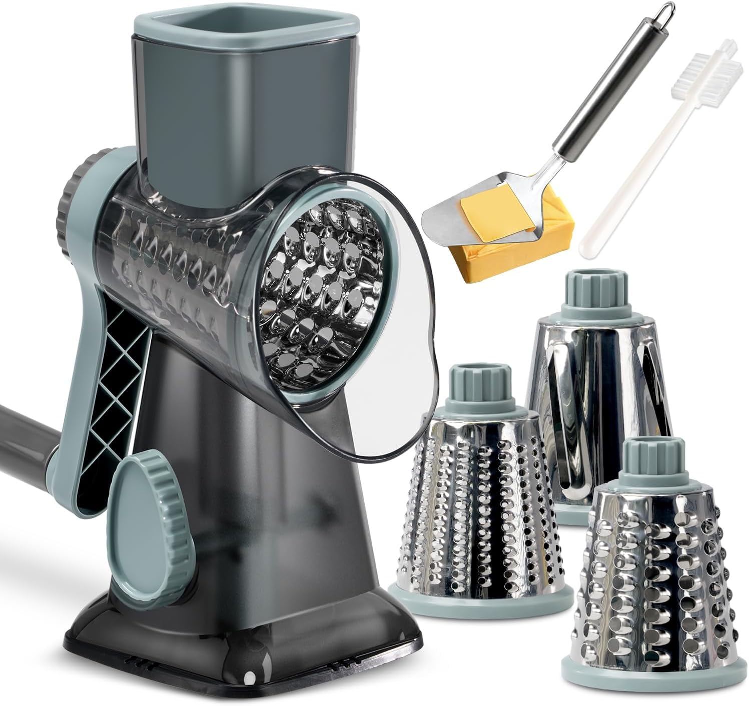 Rotary cheese grinder, cheese chopper, slicer 3 variable blades ...