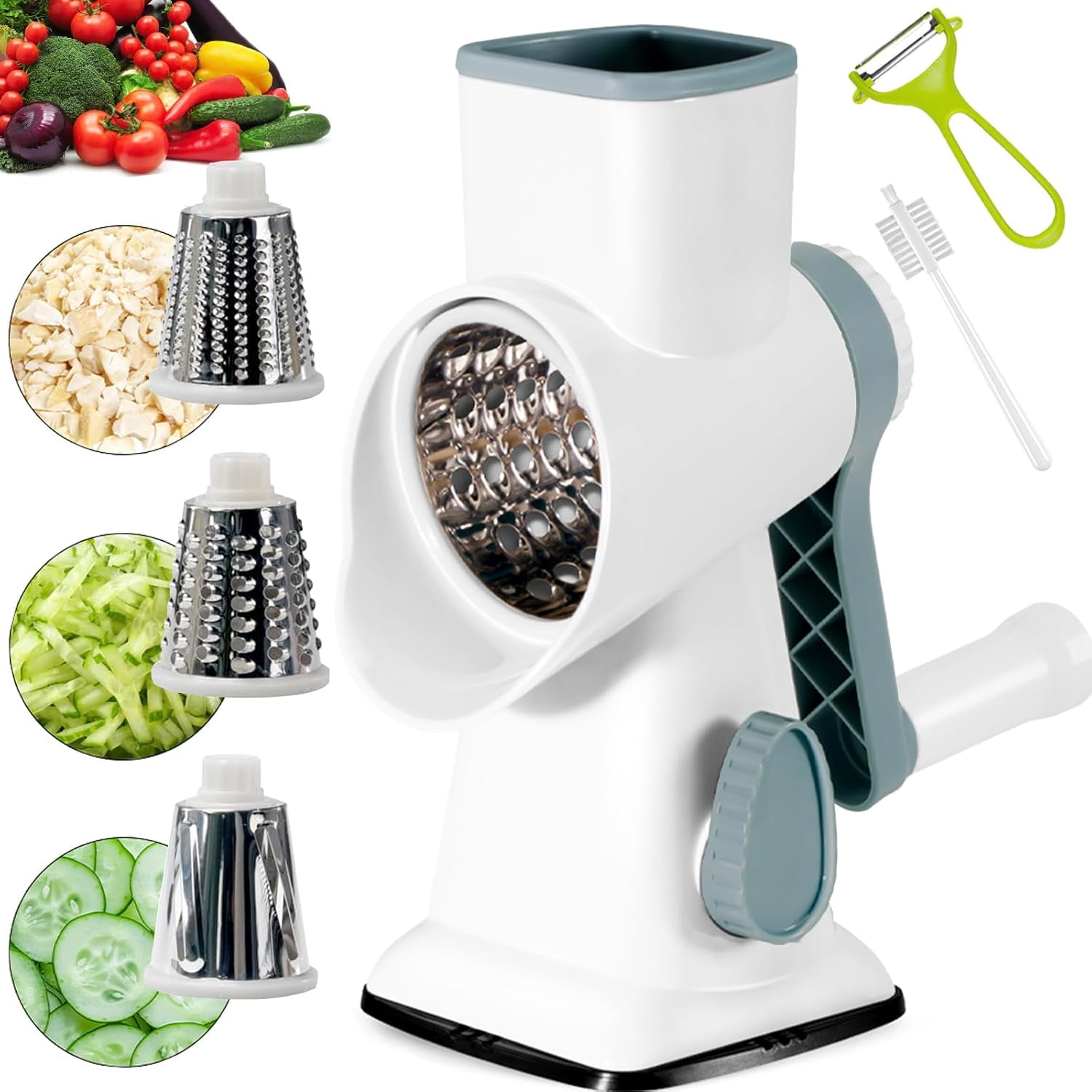 Rotary cheese grinder, multi-purpose stainless steel cheese chopper ...