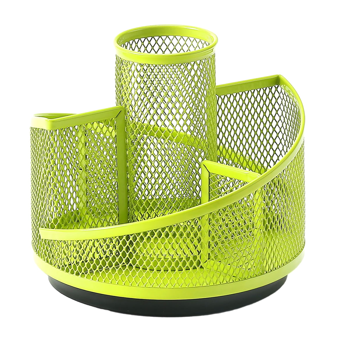Rotary metal mesh table organizer, office desk supplies and stationery ...
