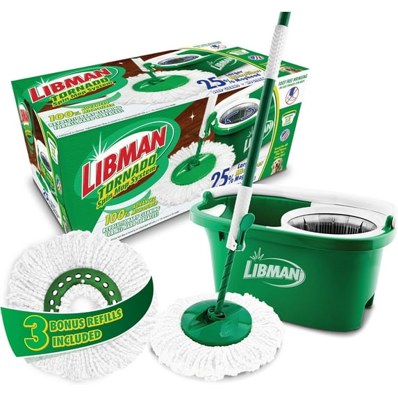 Rotary mop system, rotating floor mopping and bucket set with wringer ...