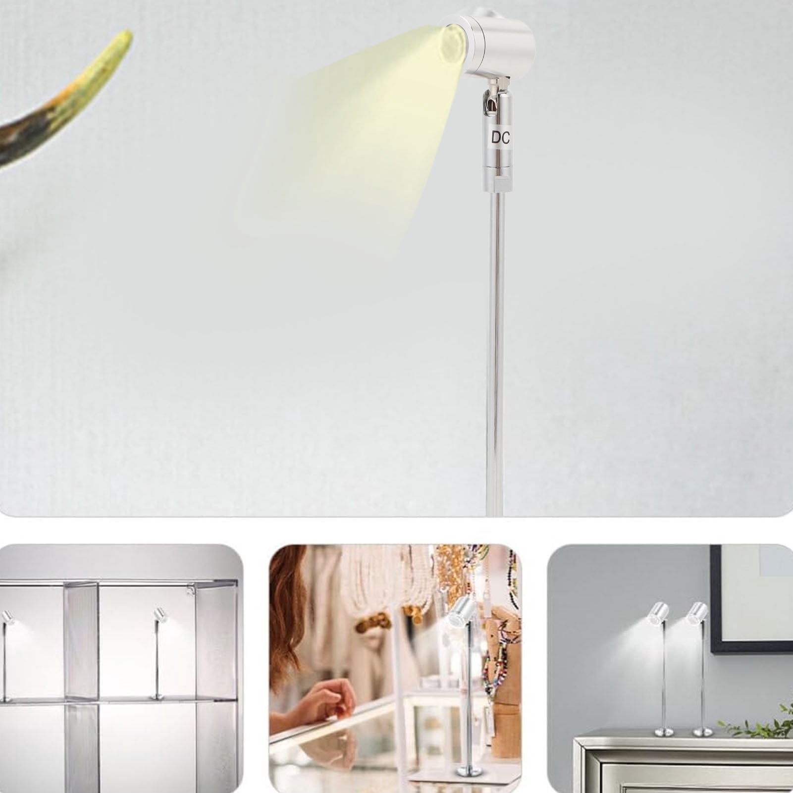 Rotatable 180 LED Spotlight For Jewelry Display Cabinet 12V 1W Aluminum ...