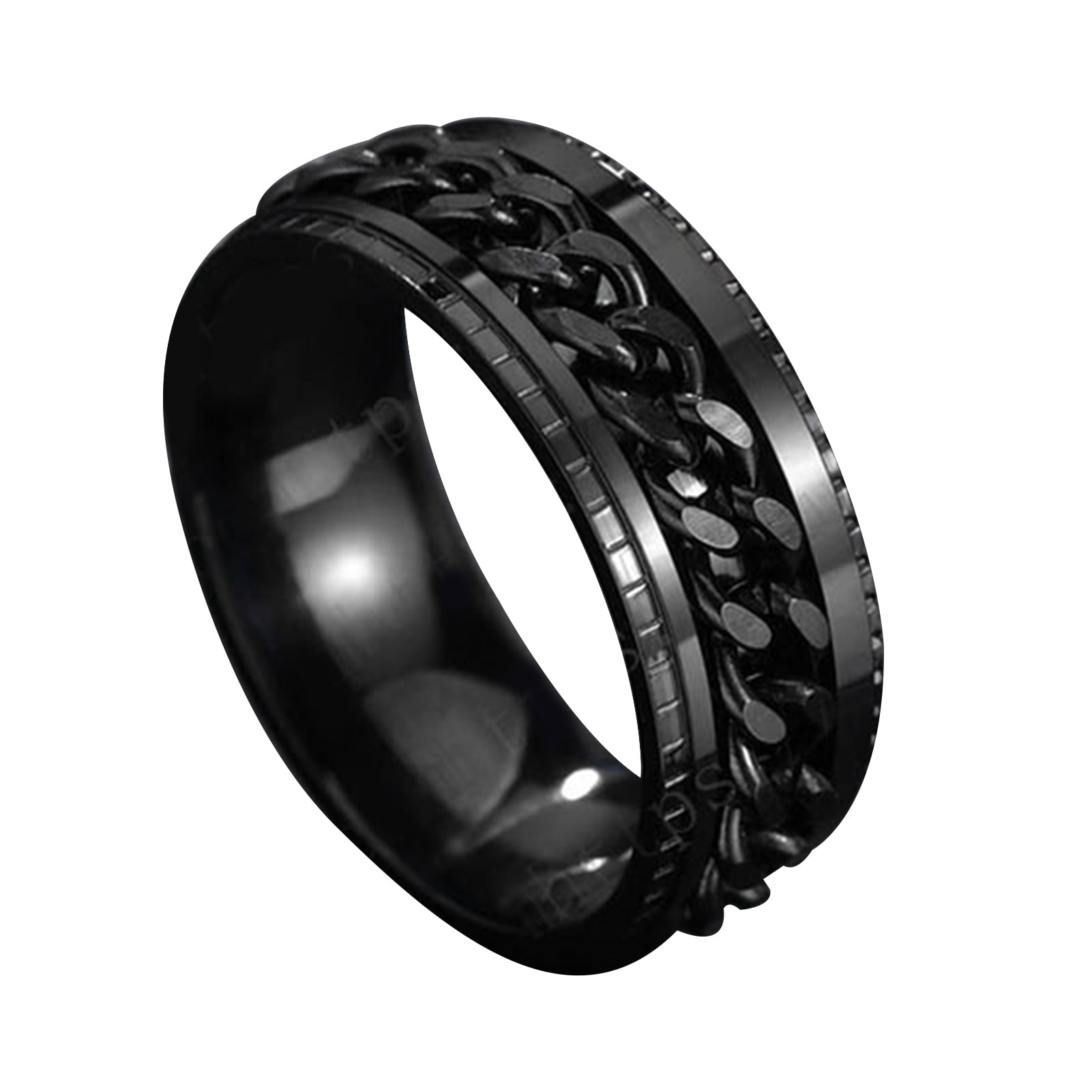 Rotatable Beers Bottle Opener Ring with Inner Rotating Chain Titanium ...