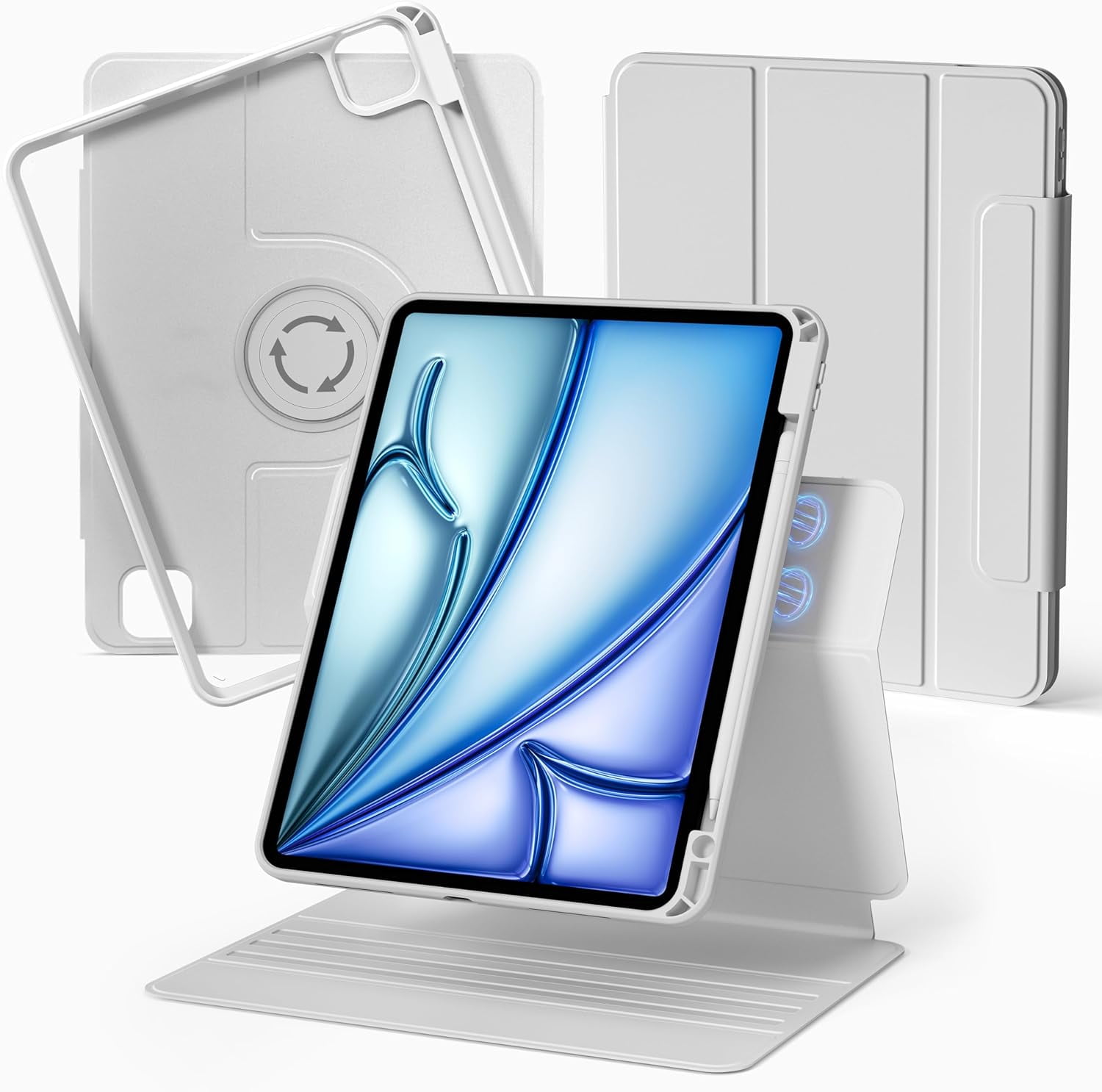 Rotatable Case for iPad Air 13 inch 2024 (M2),iPad Pro 12.9 inch (6th ...