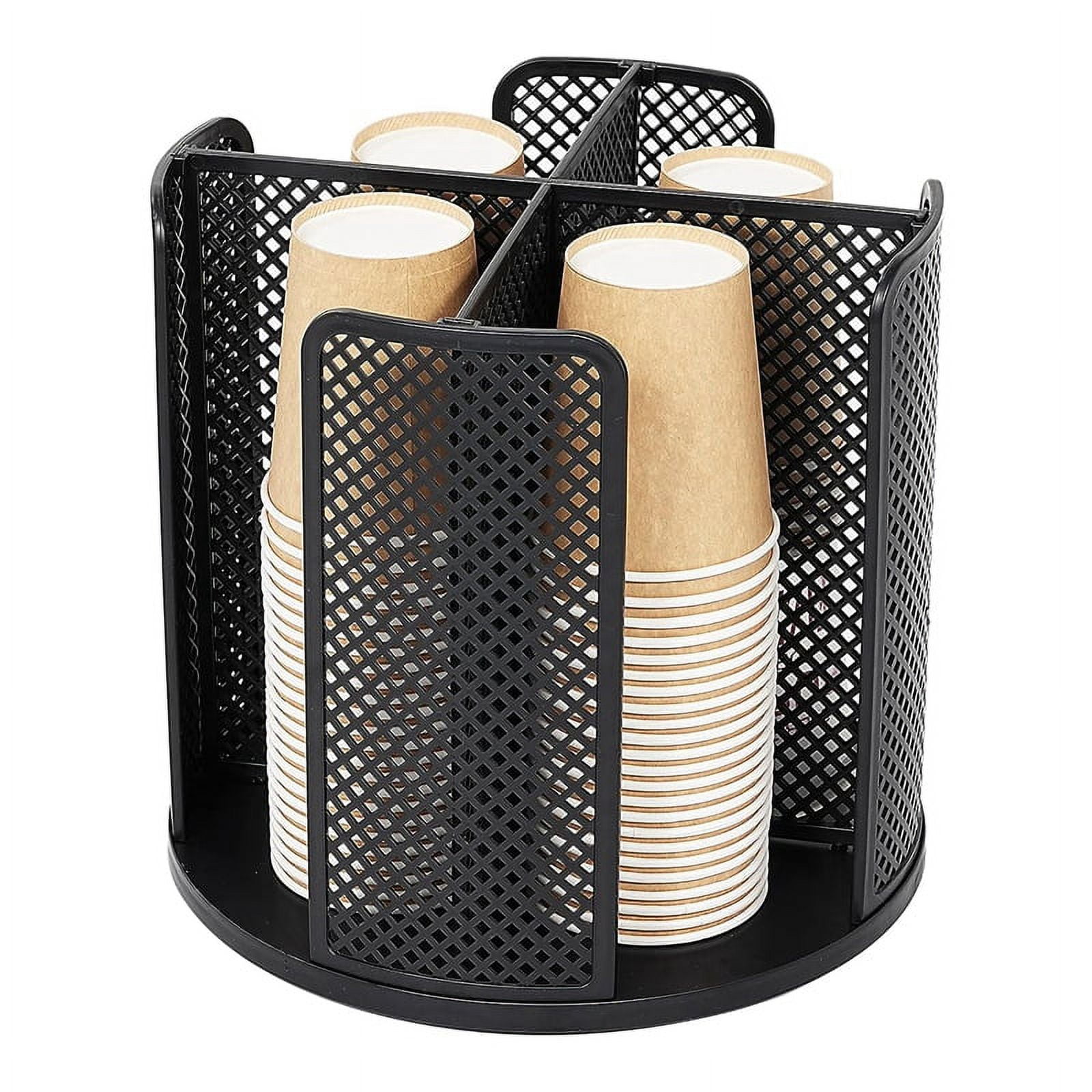 Rotatable Cup and Lid Organizer with 4 Compartments, Coffee Dispenser ...