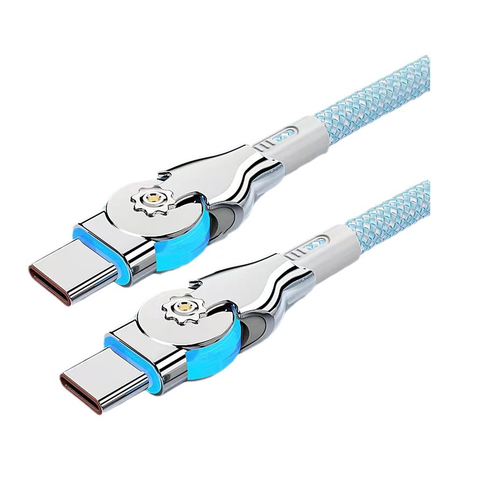 Rotatable Double Ended Type C To Type C Cable 66W Fast Charging Nylons ...