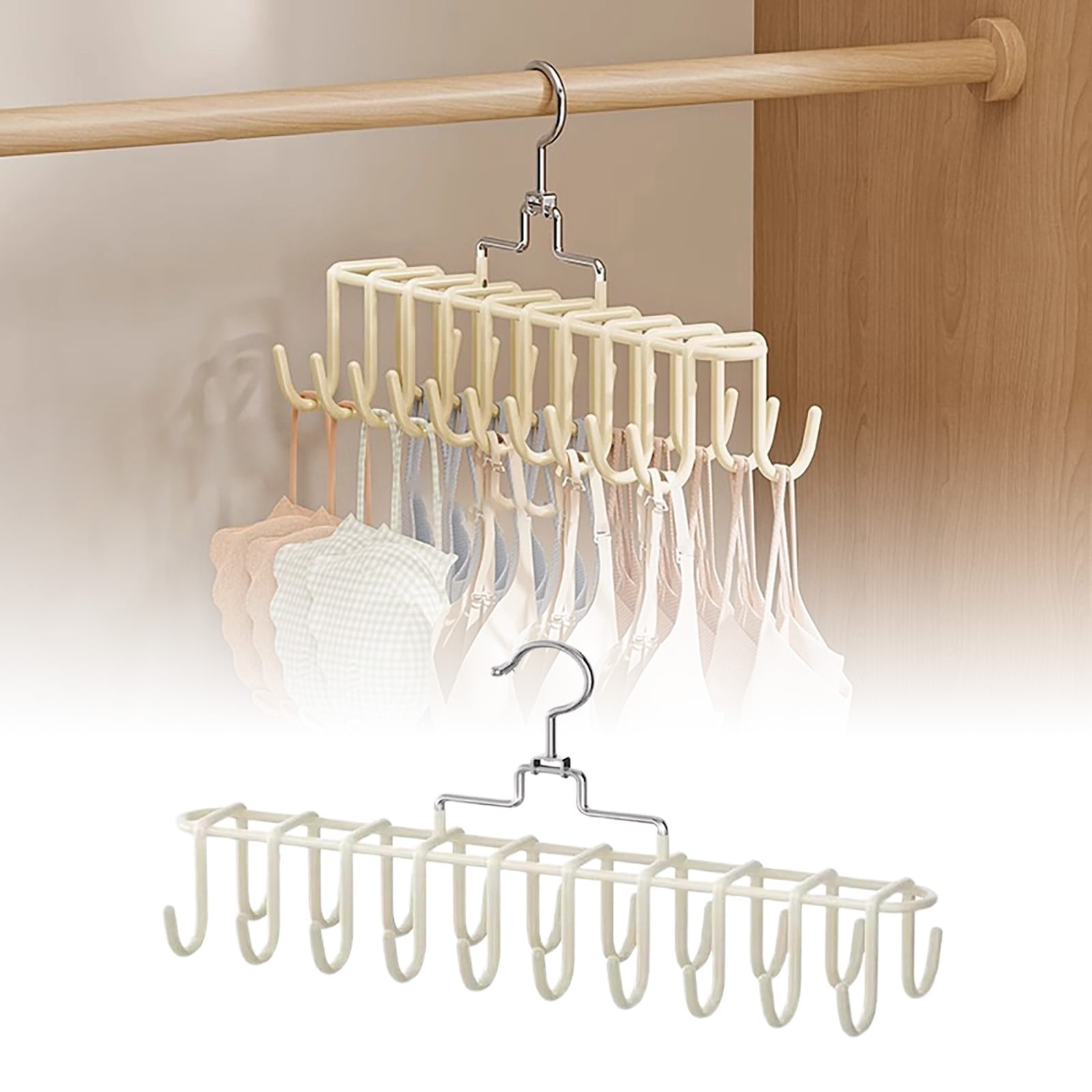 Rotatable Hanger For Underwear And Clothes - Functional Vest And Bra Hook, Space Saving, Ideal ...