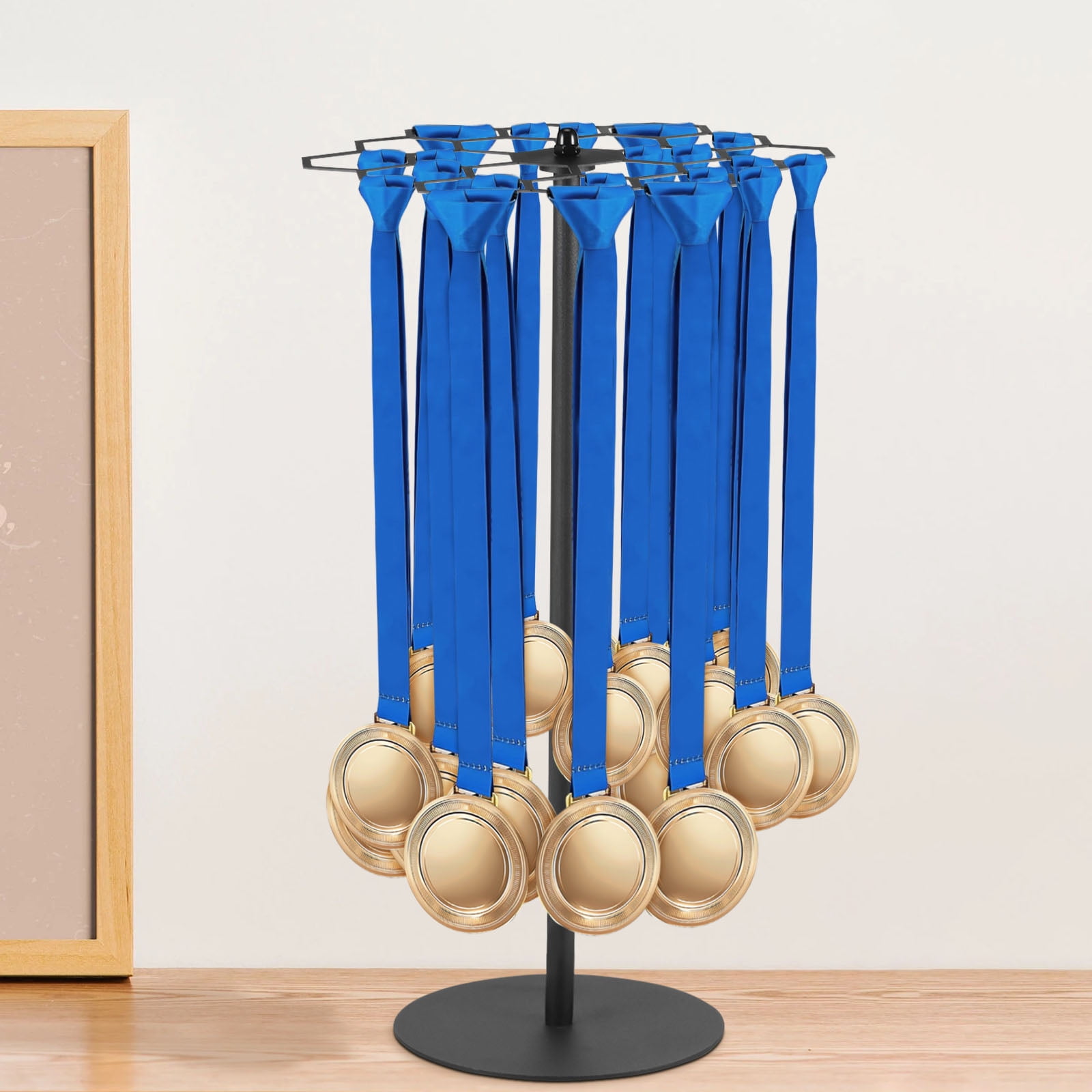 Rotatable Medal Hangers Display Metal Medal Rack Tabletop Medal Holder ...