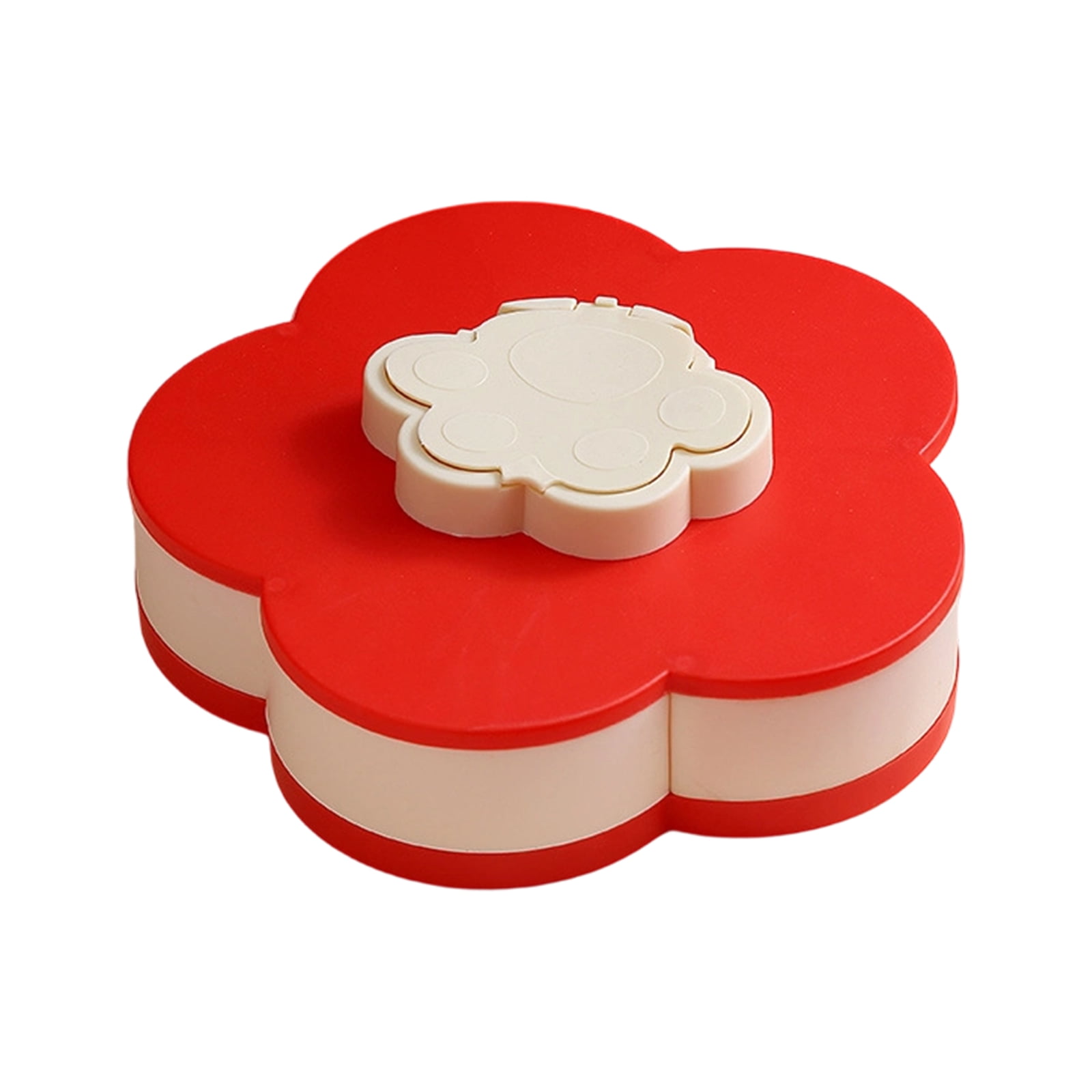 Rotatable Partitioned Snack Tray with Lid, Lazy Susan Rotating Food ...