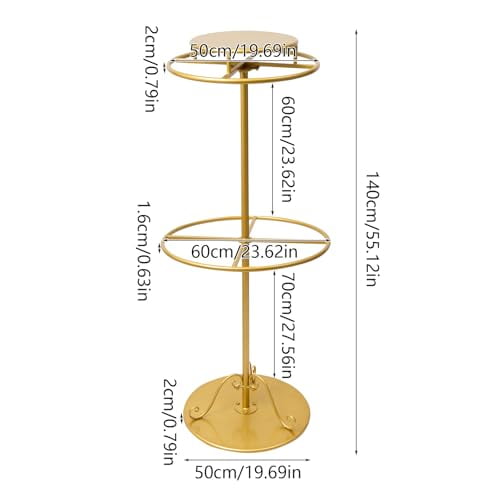 Rotatable Round Clothes Rack, 2-tier Clothing Rack, Floor-Standing ...