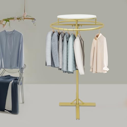 Rotatable Round Garment Rack | Floor Standing Rotatable Clothing Rack ...