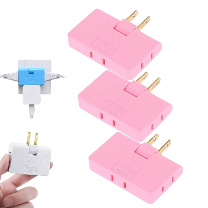 Rotatable Socket Converter, 180 Degree Swivel Mini Plug Adapter, 3 Way ...