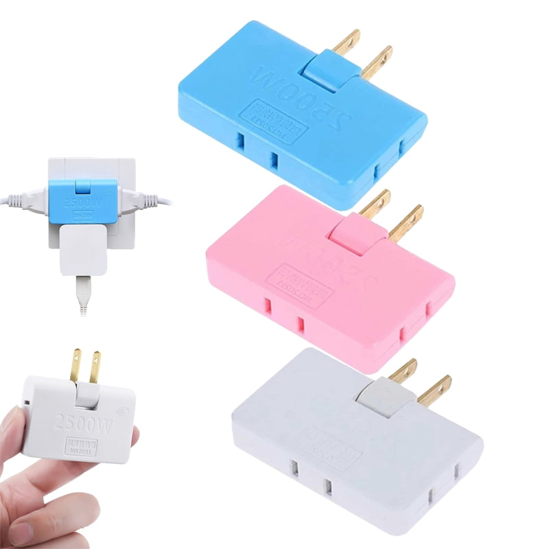 Rotatable Socket Converter, 180 Degree Swivel Mini Plug Adapter, 3 Way ...
