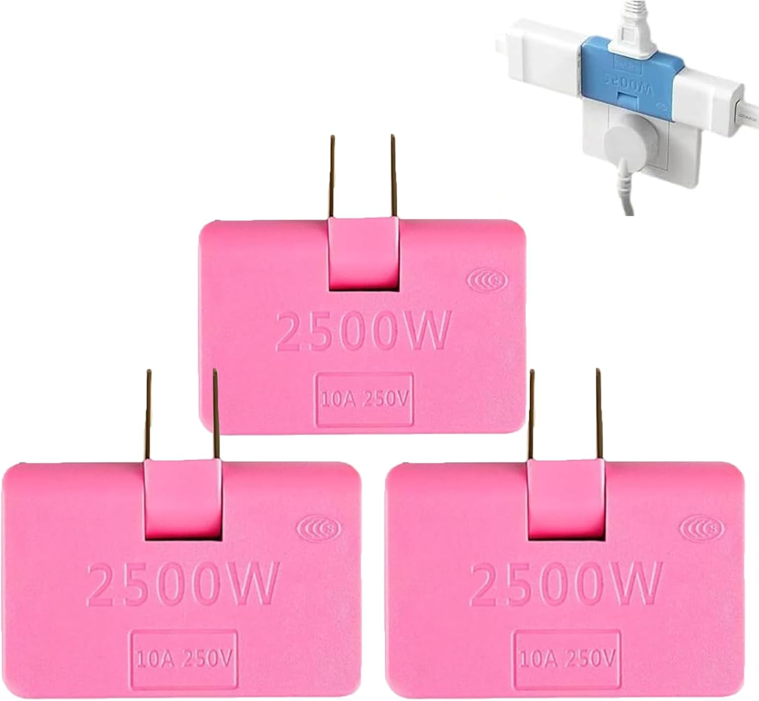 Rotatable Socket Converter, 2500W 3 Way Rotatable Socket Converter, 3 ...