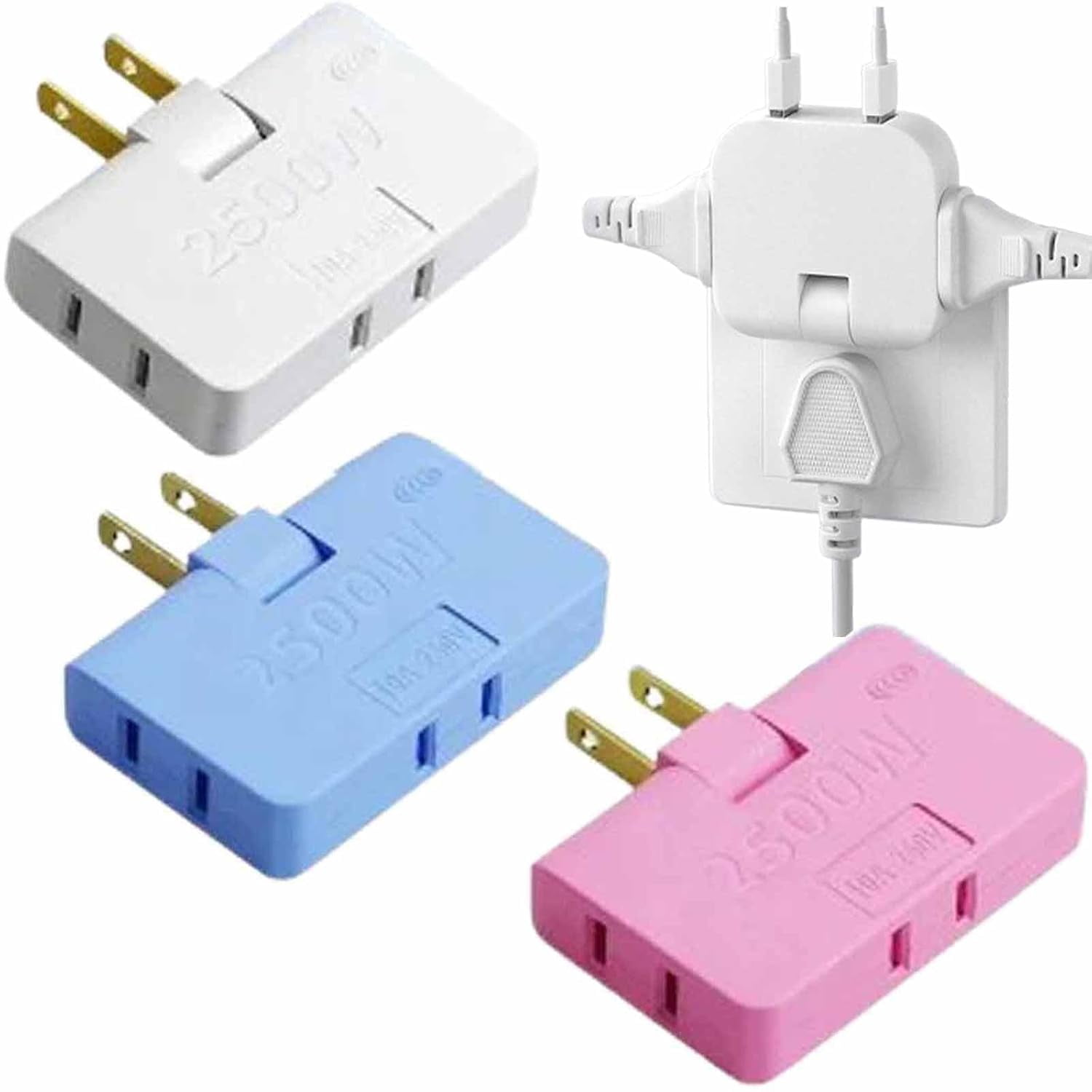 Rotatable Socket Converter, 3PCS Socket Converter, 3 Way Rotatable ...