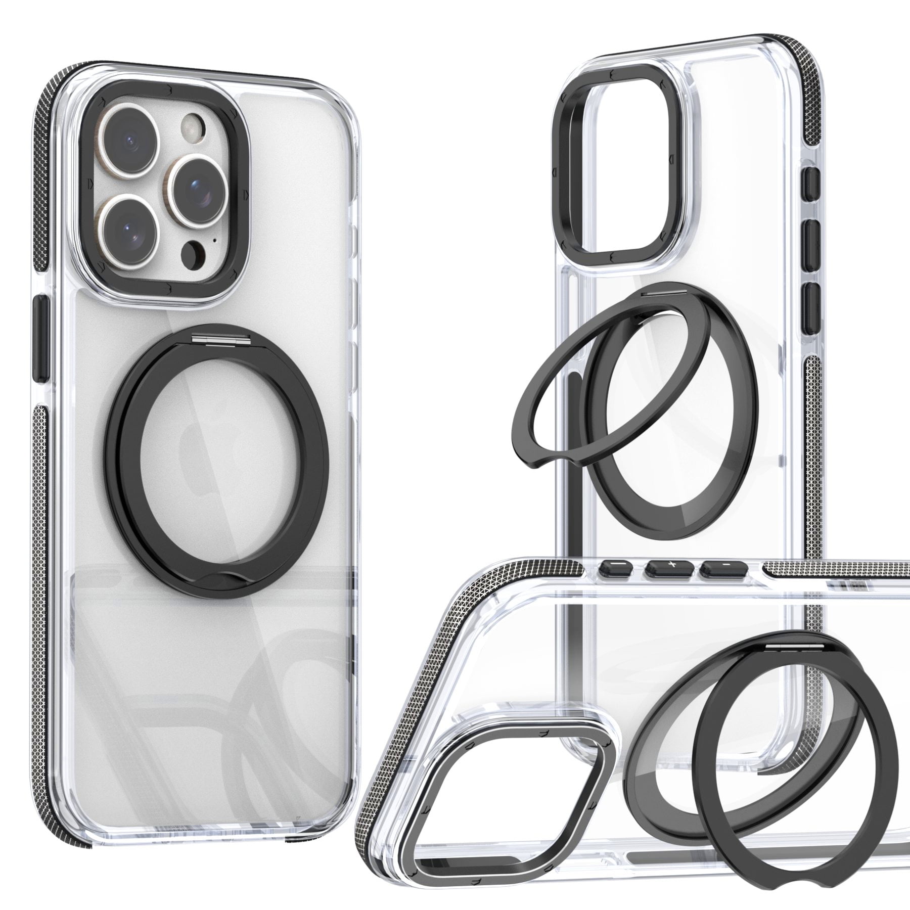 Rotatable Stand Case for iPhone 13 Pro, [Metal Ring Invisible Stand ...