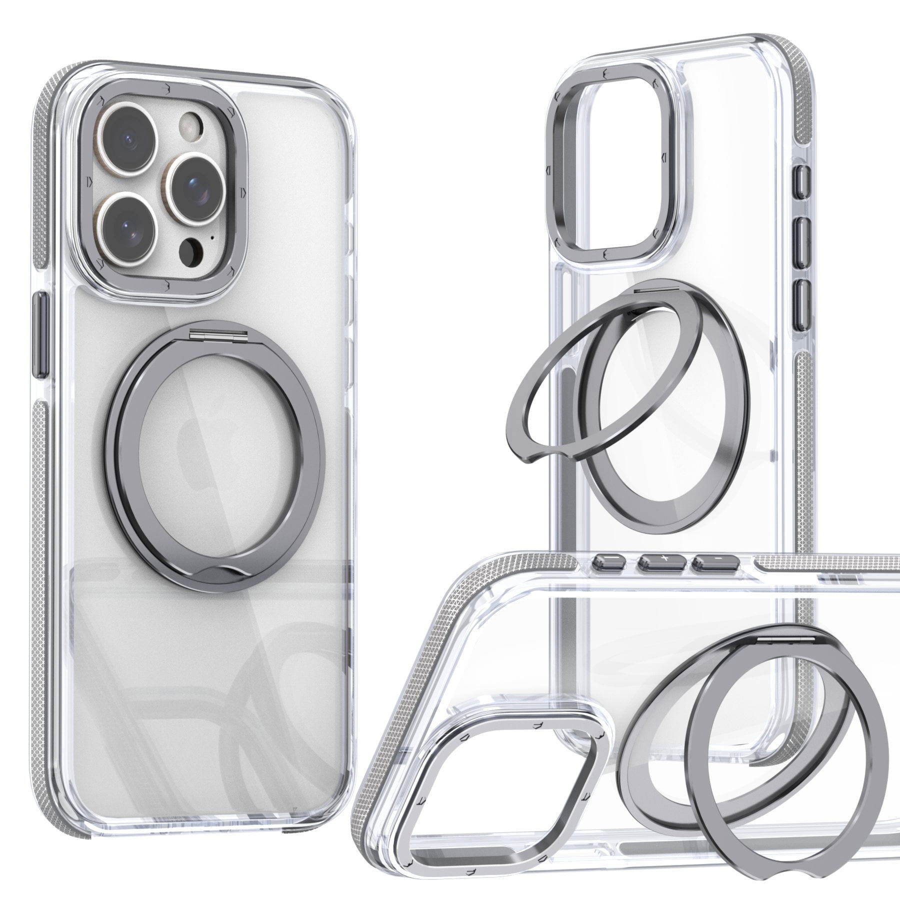 Rotatable Stand Case for iPhone 14 Pro Max, [Metal Ring Invisible Stand ...
