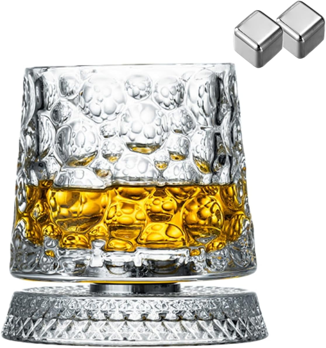 Rotatable Tumbler Crystal Glass Cups,360 Degree Rotating Whiskey Glass ...