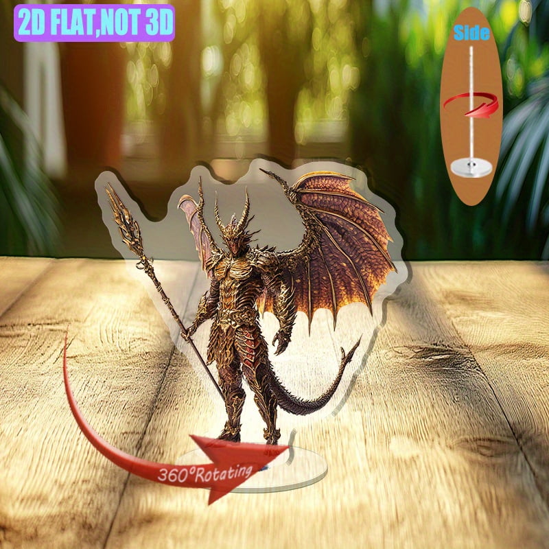 Rotatable acrylic display features a stunning half-dragon half-human ...