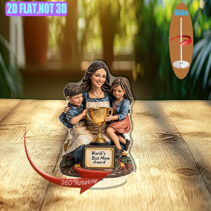 Rotatable acrylic display featuring a magnificent gilded trophy and a ...