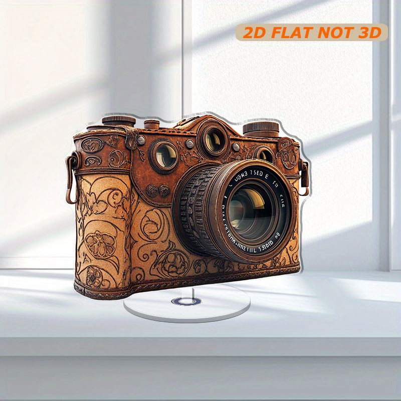 Rotatable acrylic display featuring a vintage film camera with large ...