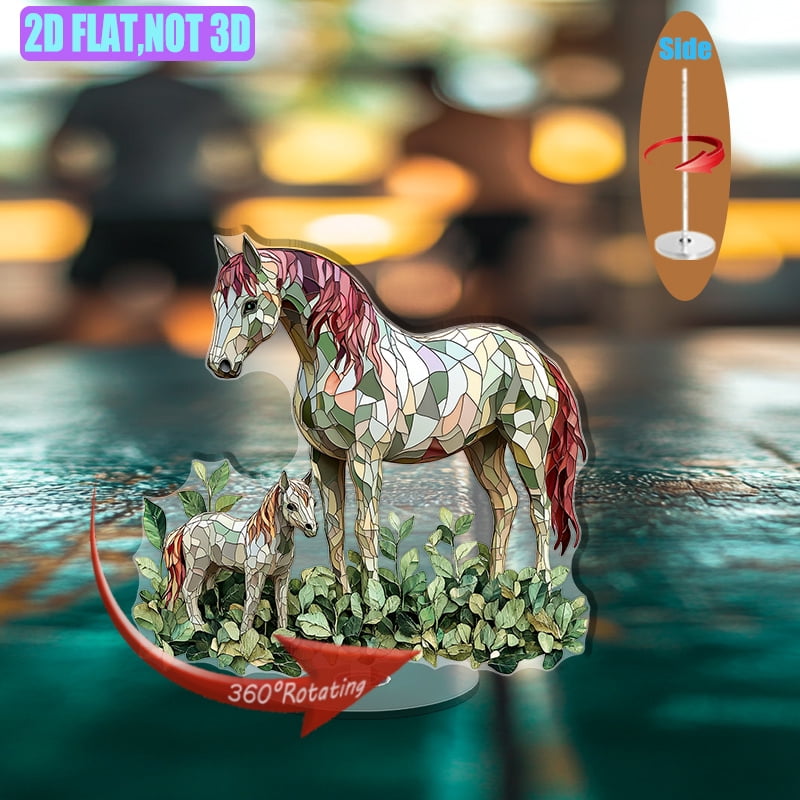 Rotatable acrylic display featuring a vivid scene of a broodmare with ...