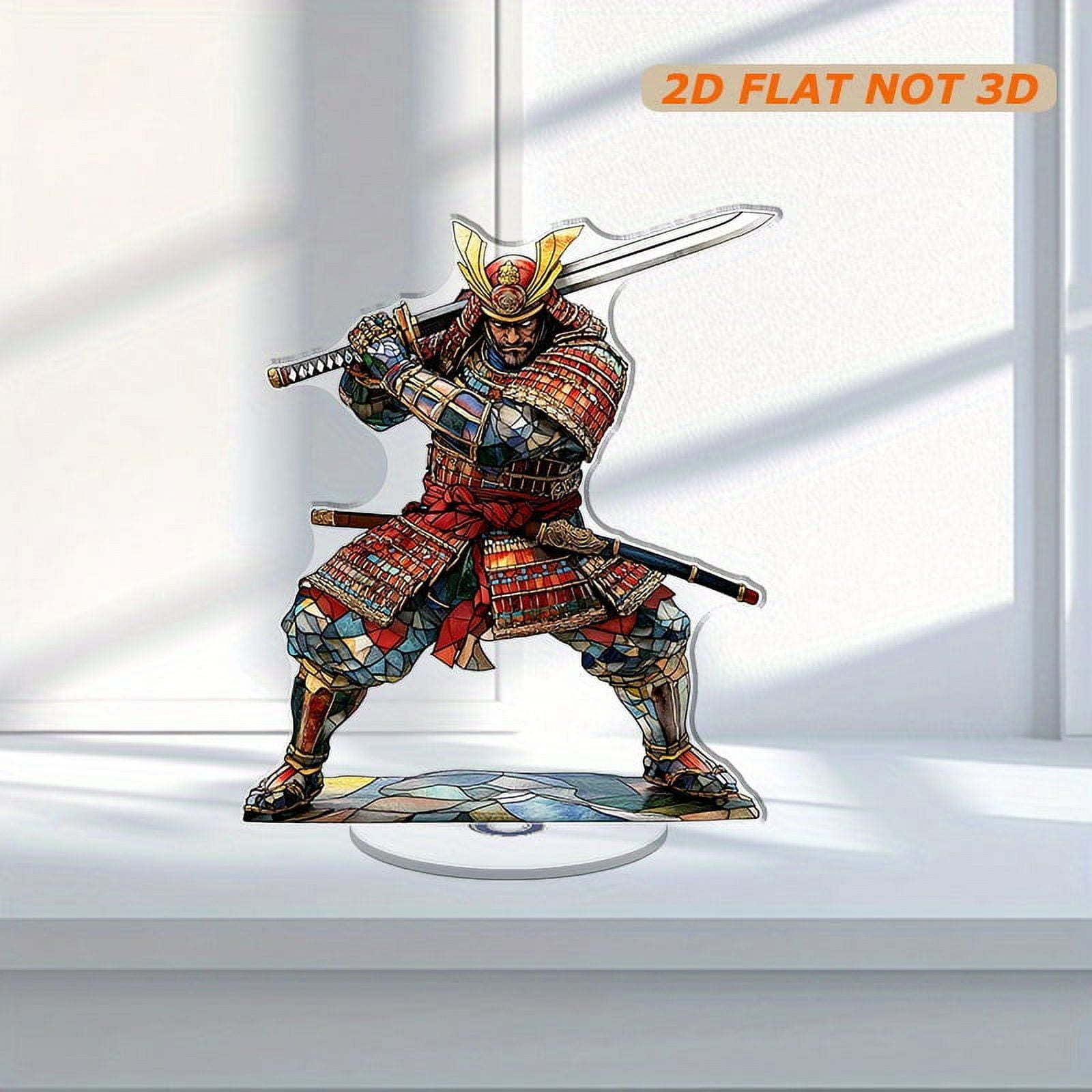 Rotatable acrylic display featuring an ultra-detailed samurai with a ...