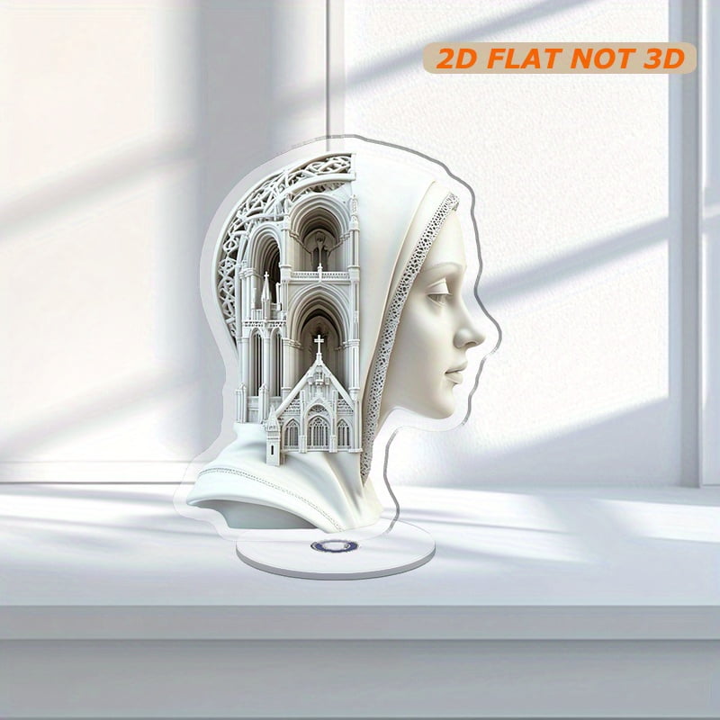 Rotatable acrylic display featuring an ultra-realistic clay nun's head ...