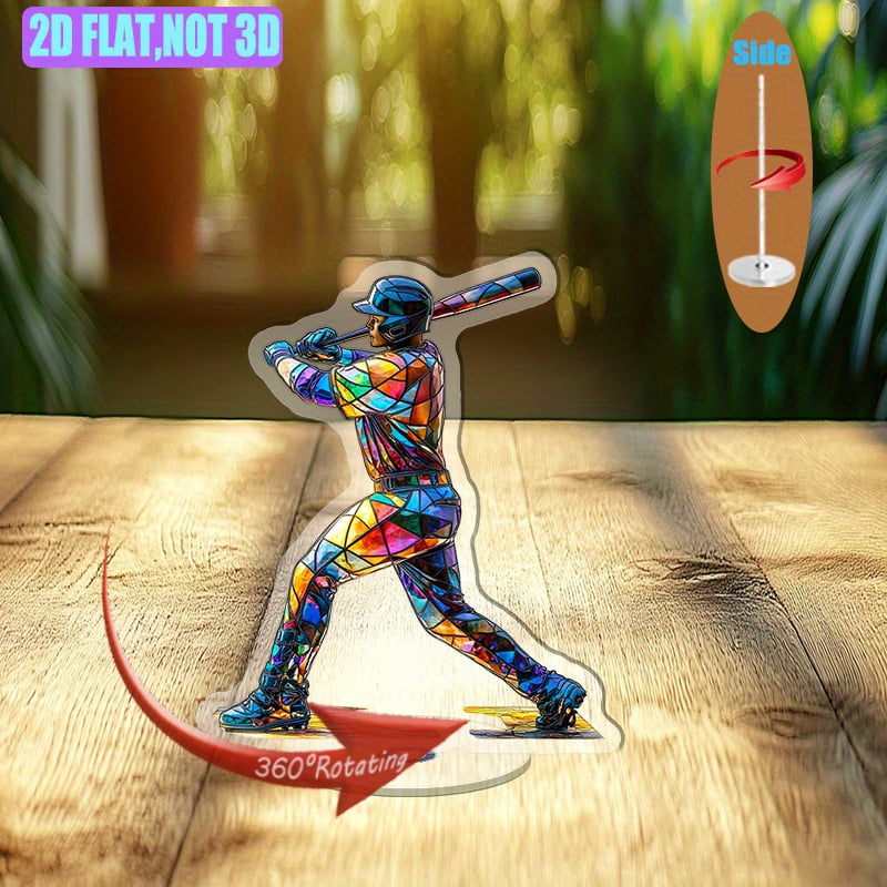 Rotatable acrylic display featuring a baseball player in a beautifully ...