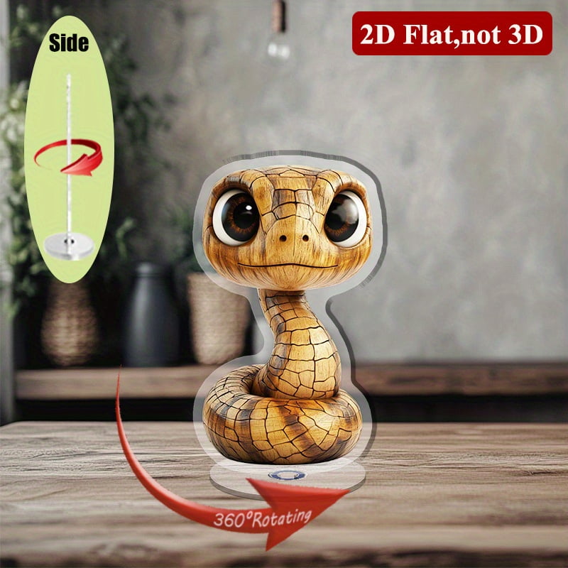 Rotatable acrylic ornament featuring a cute wooden Haitian Voodoo Snake ...