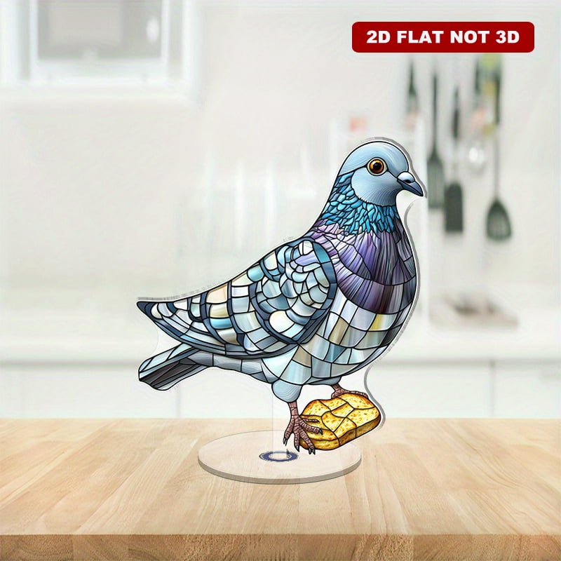 Rotatable acrylic ornament featuring ultra-realistic glittering stained ...