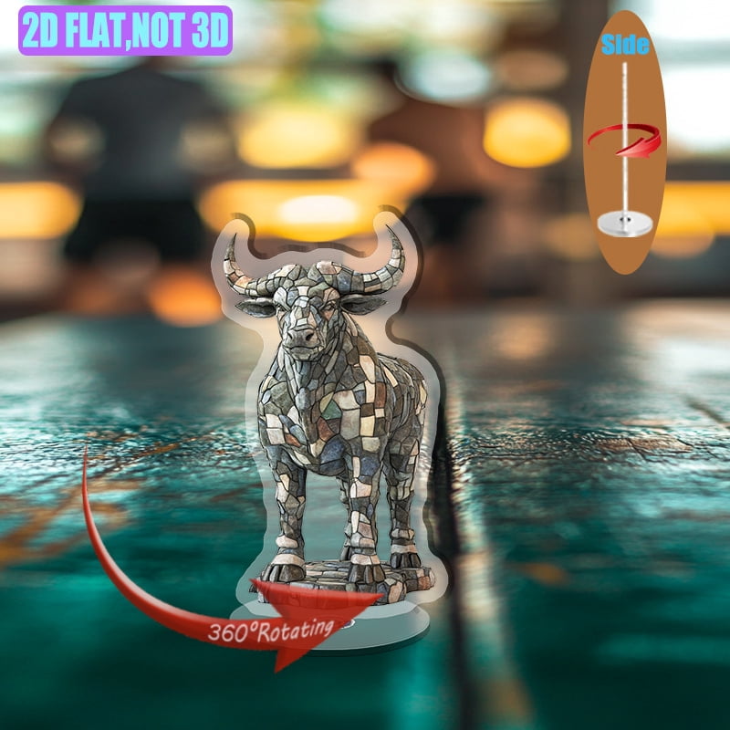 Rotatable acrylic sculpture featuring a minotaur carved from granite ...
