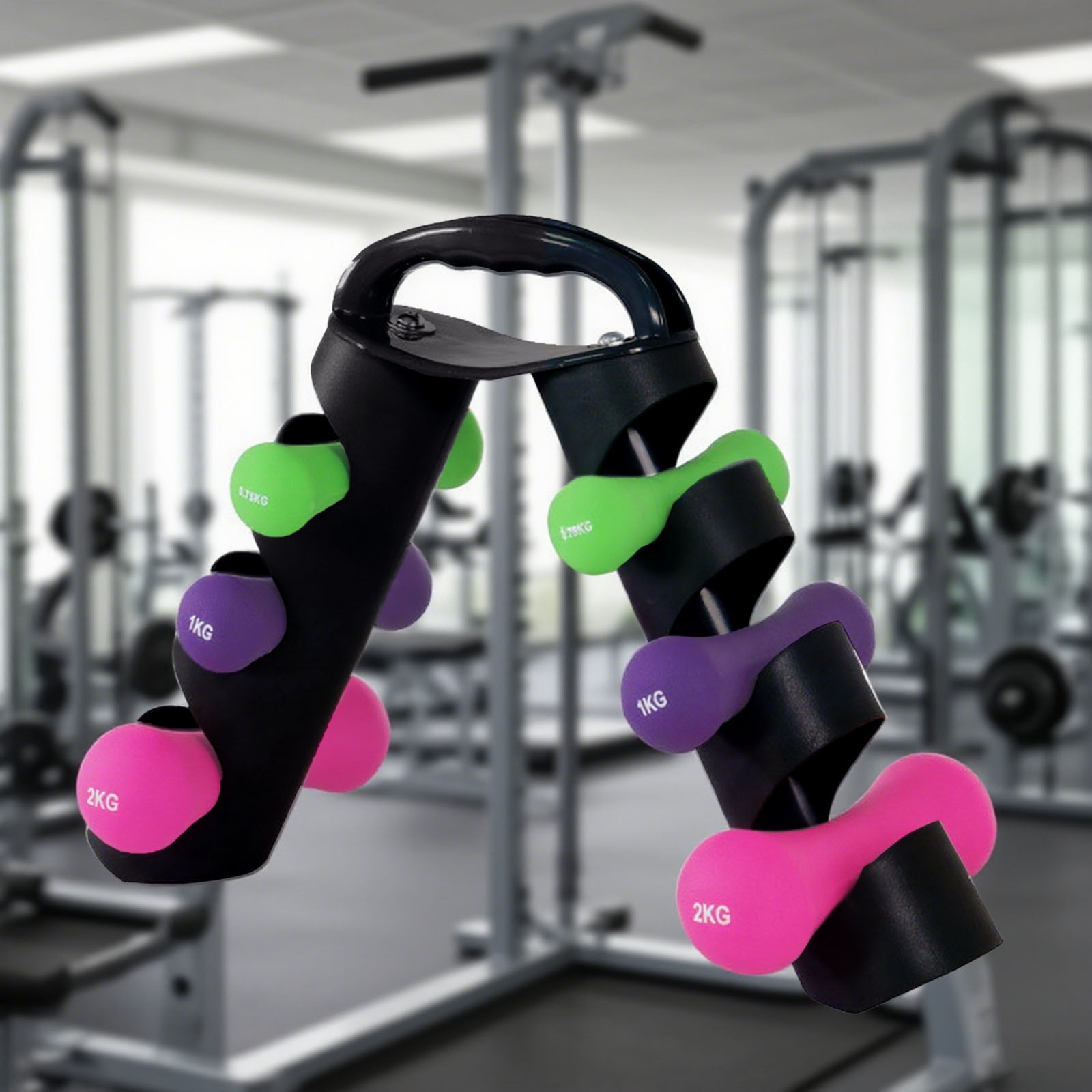 Rotatable and Foldable Dumbbell Storage Rack with Six Holes for Home ...