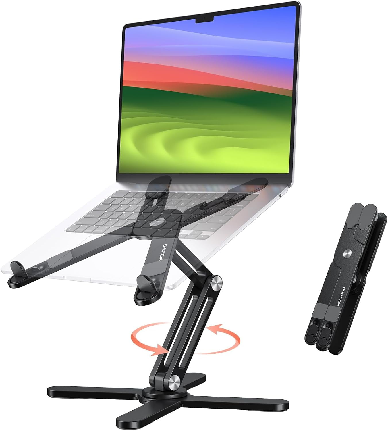 Rotatable laptop stand, suitable for desktop use, ergonomic foldable ...