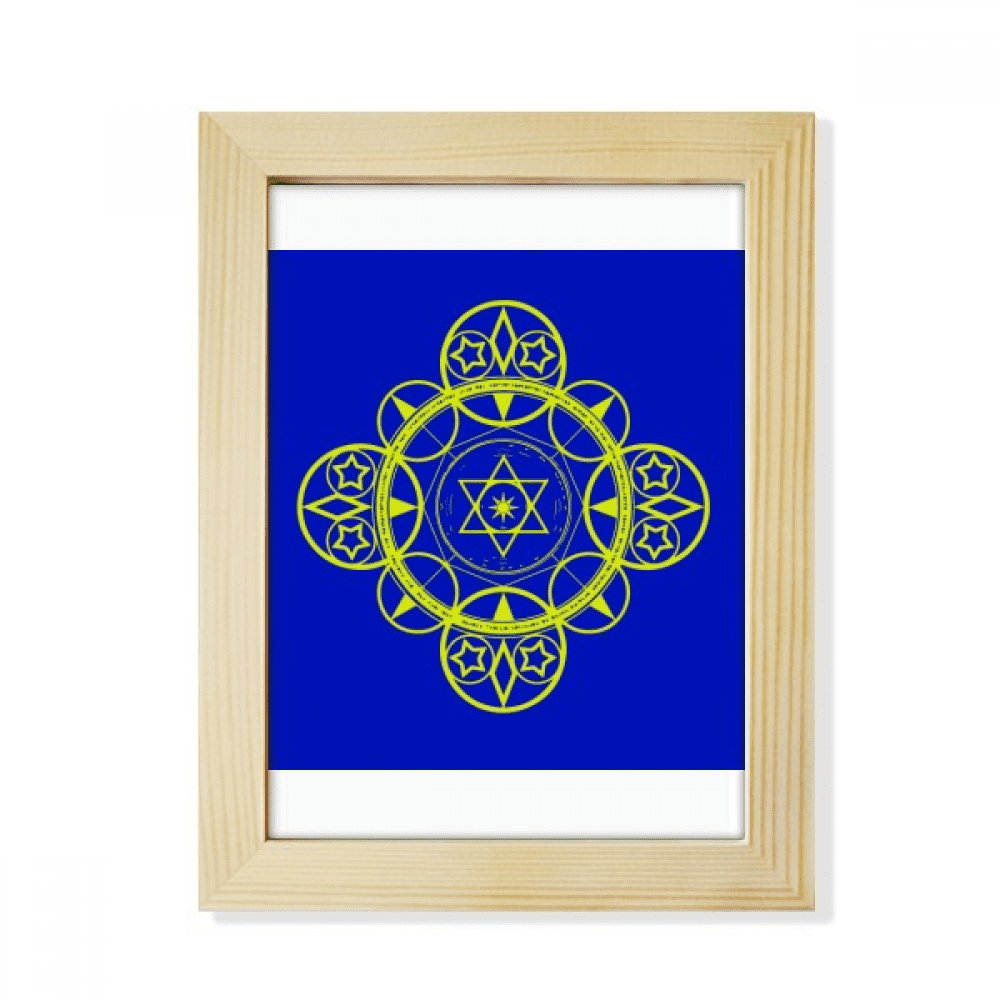 Rotate Imprinting Desktop Adorn Photo Frame Display Art Painting Wooden ...