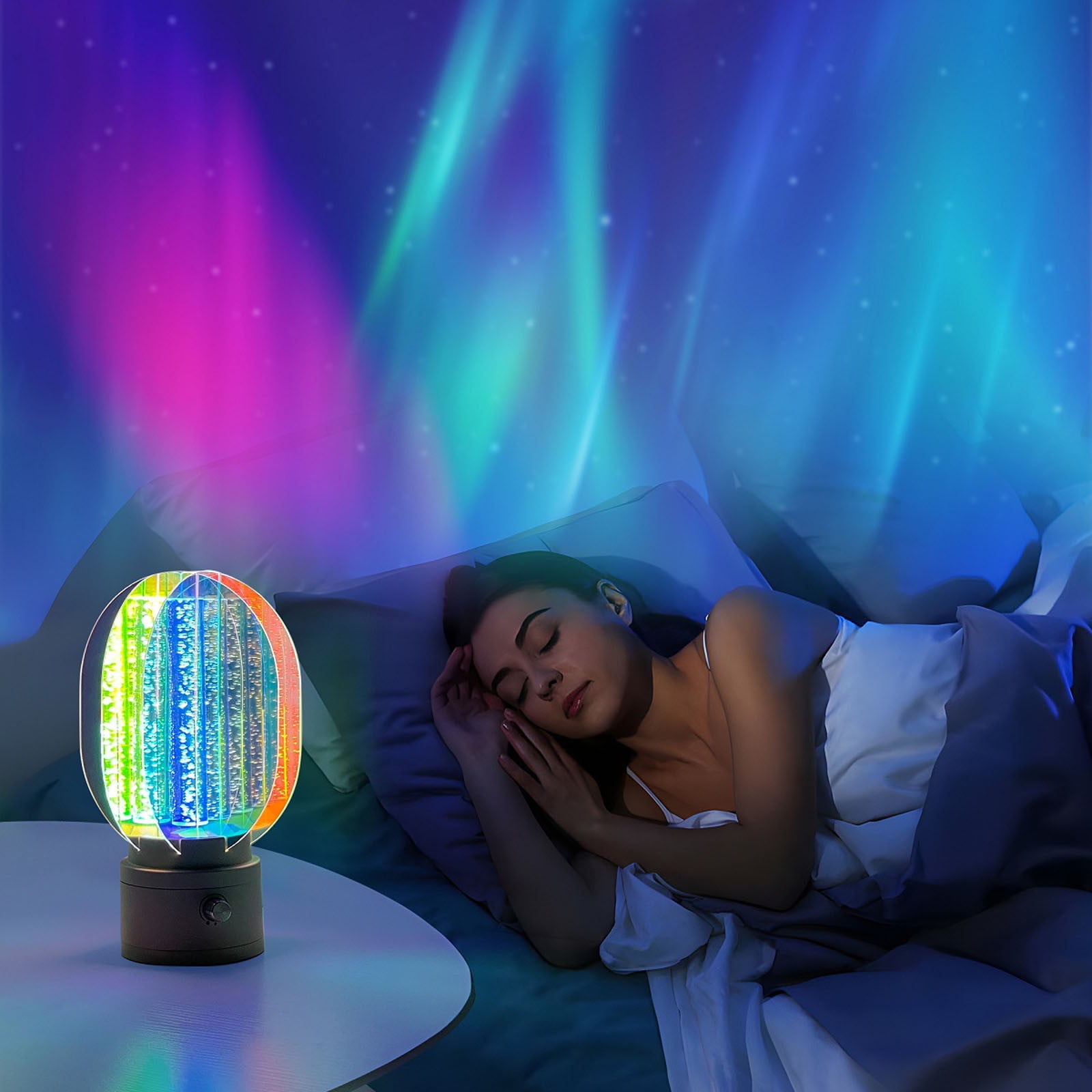 Rotating Aurora Star Sky Light, Rechargeable Dimmable Night Light, 360 Colorful Rotating Display ...