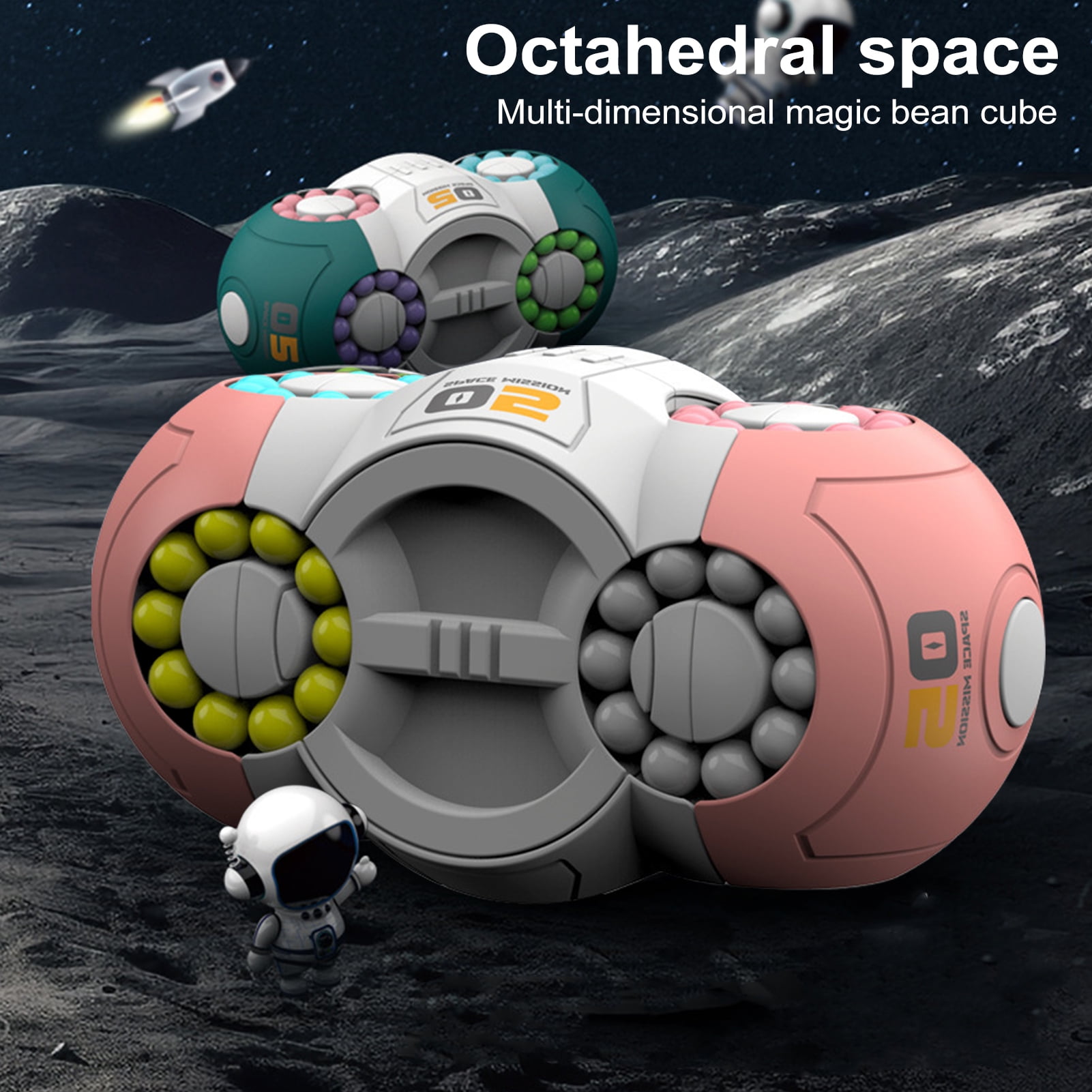 Rotating Bean Cube Spinner Toy Stress Anxiety Relief Educational ...