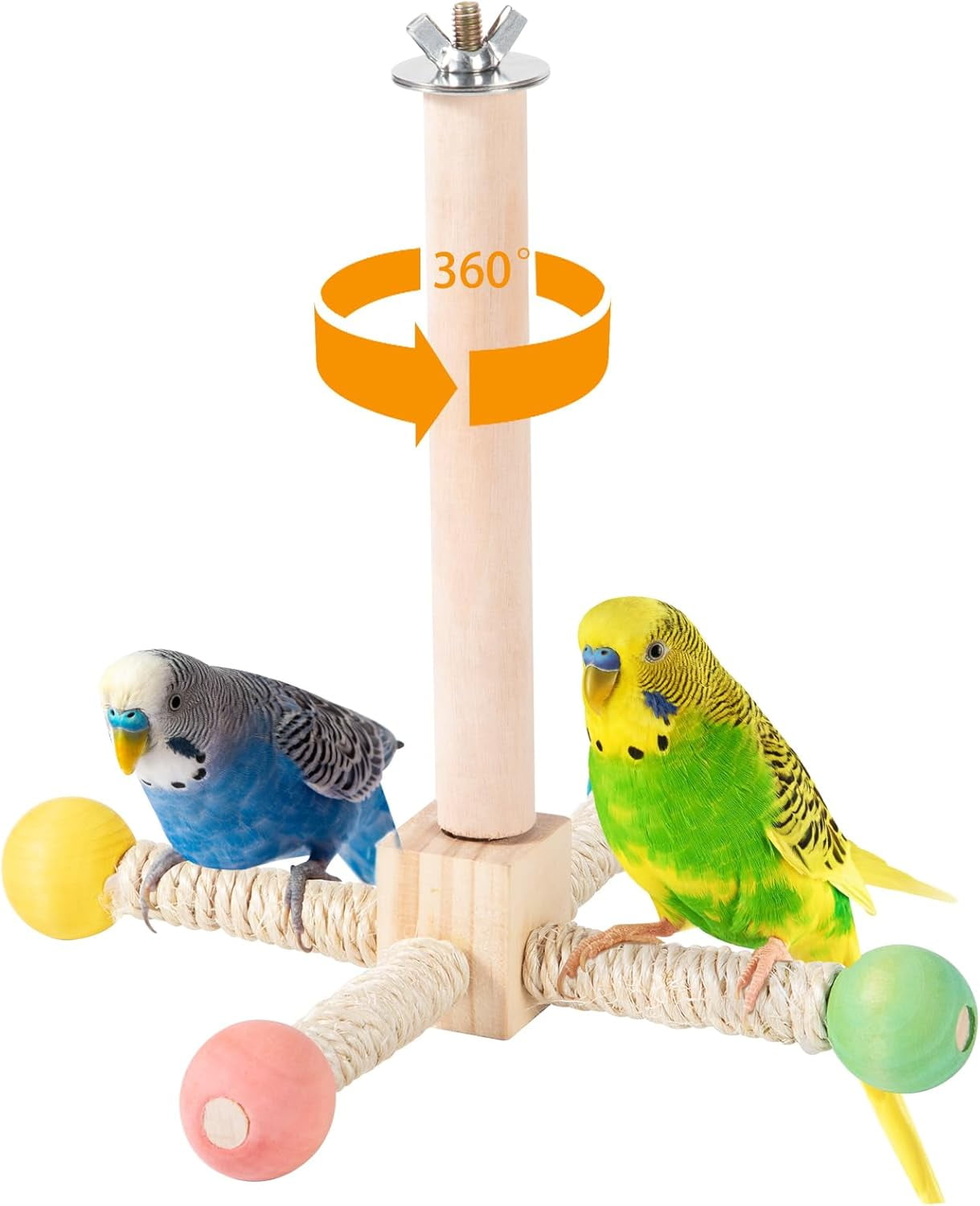 Rotating Bird Perches Toy, Interactive Spinning Parrot Parakeet Toys ...